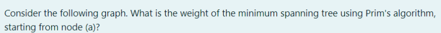 Solved Consider the following graph. What is the weight of | Chegg.com