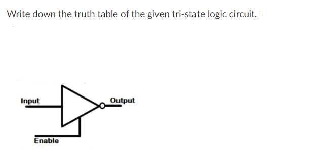Solved Write down the truth table of the given tri-state | Chegg.com