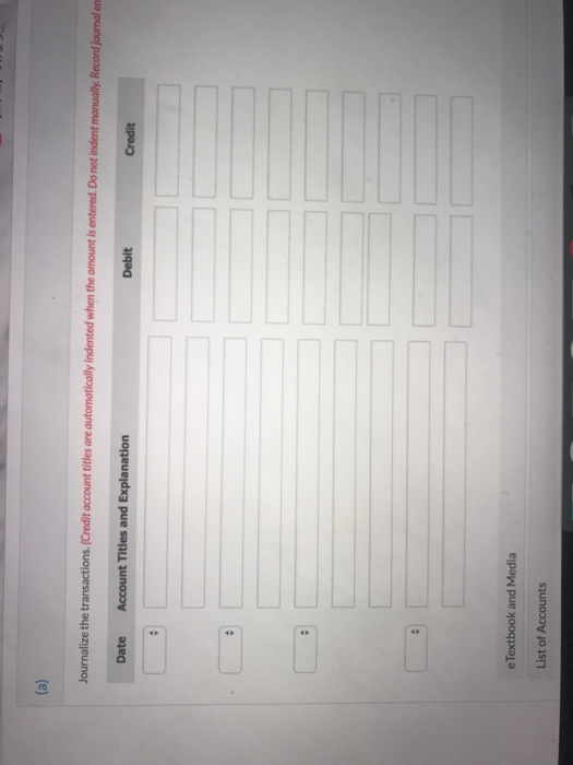 Solved Journalize the transactions | Chegg.com