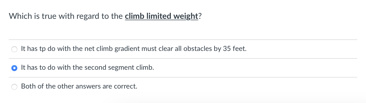 Solved Which is true with regard to the climb limited | Chegg.com