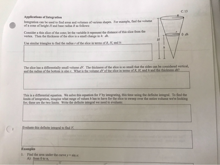 Solved Applications of Integration Integration can be used | Chegg.com