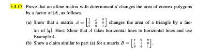 4.17. Prove that an affine matrix with determinant d | Chegg.com