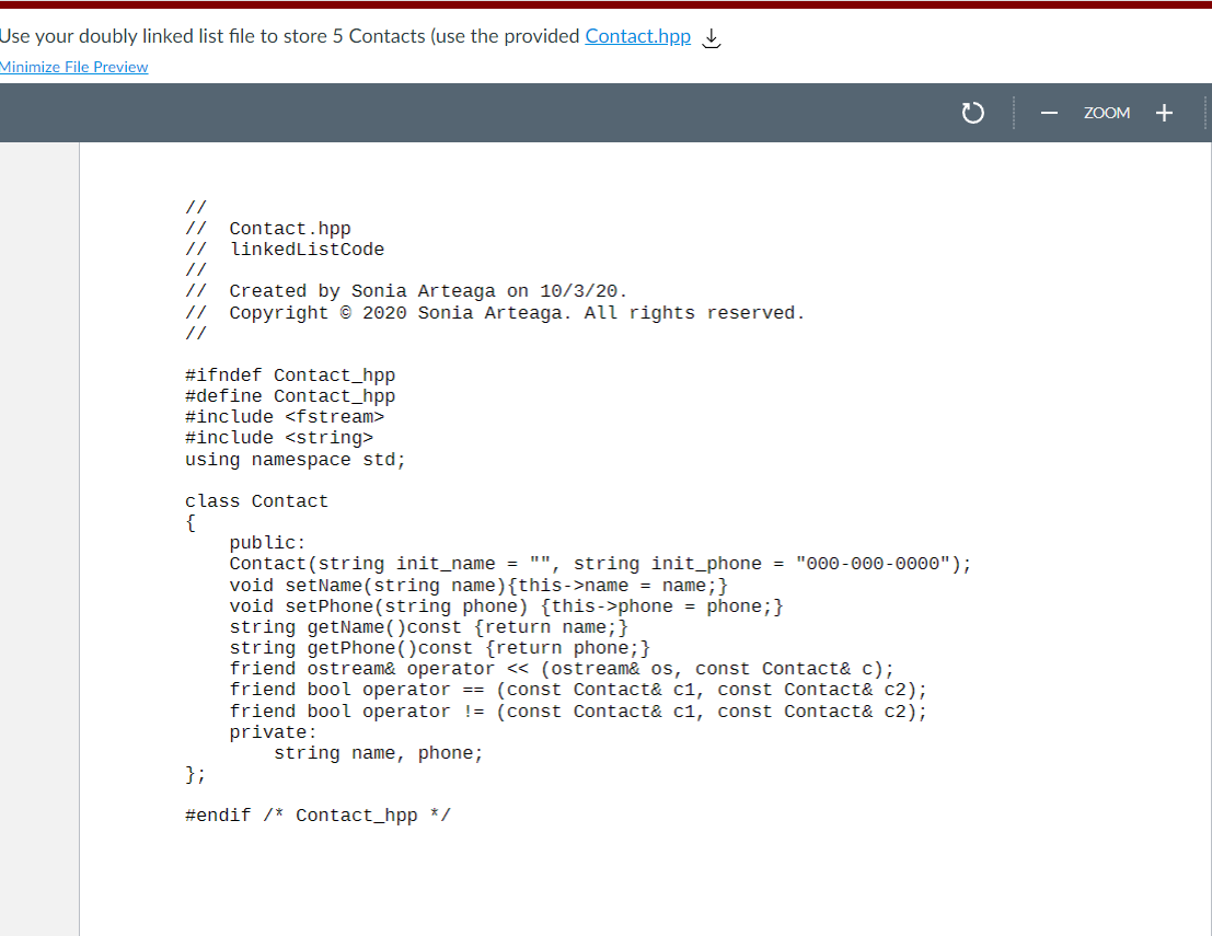Solved Programming Assignment Implement the doubly linked | Chegg.com