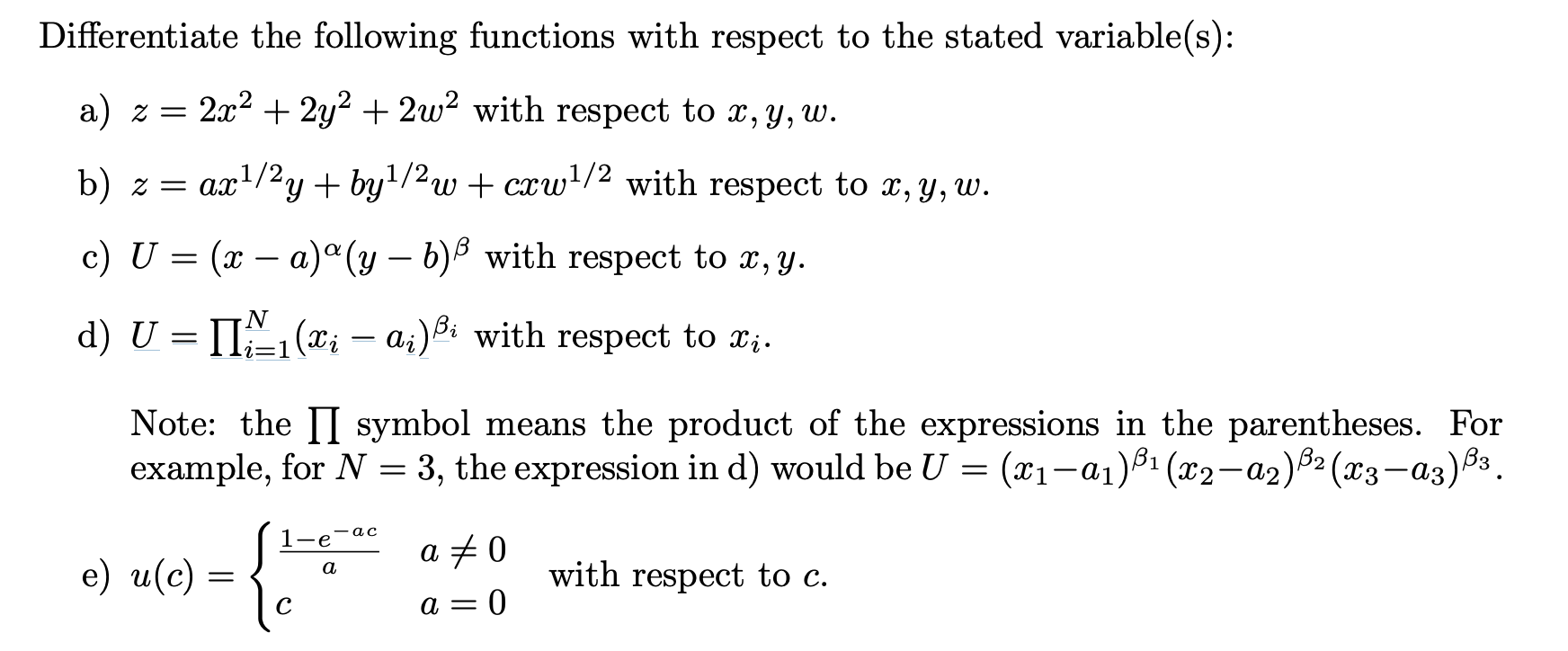 Solved Differentiate the following functions with respect to | Chegg.com