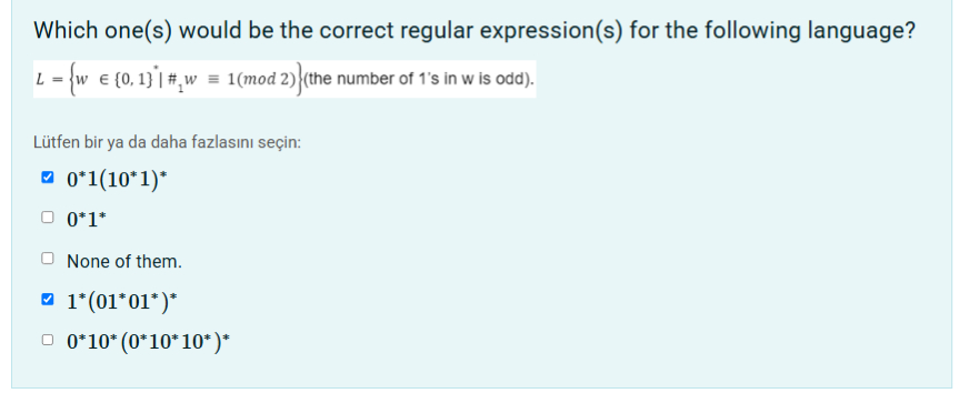 Solved Which one(s) ﻿would be the correct regular | Chegg.com