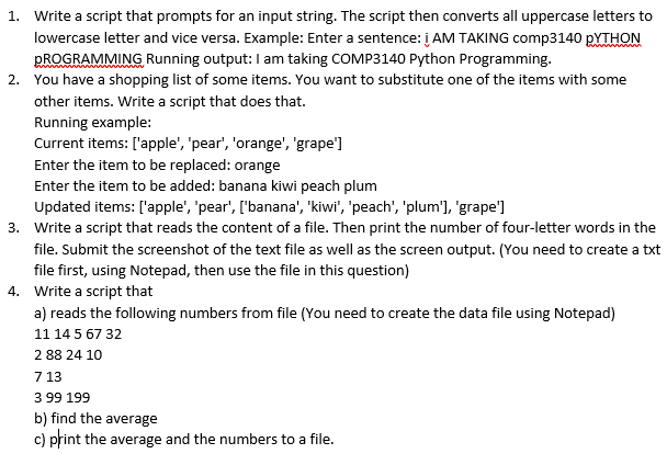 Solved 1 Write A Script That Prompts For An Input String 5291