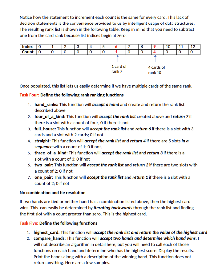 Solved Objectives: - Apply simple data structures to a | Chegg.com