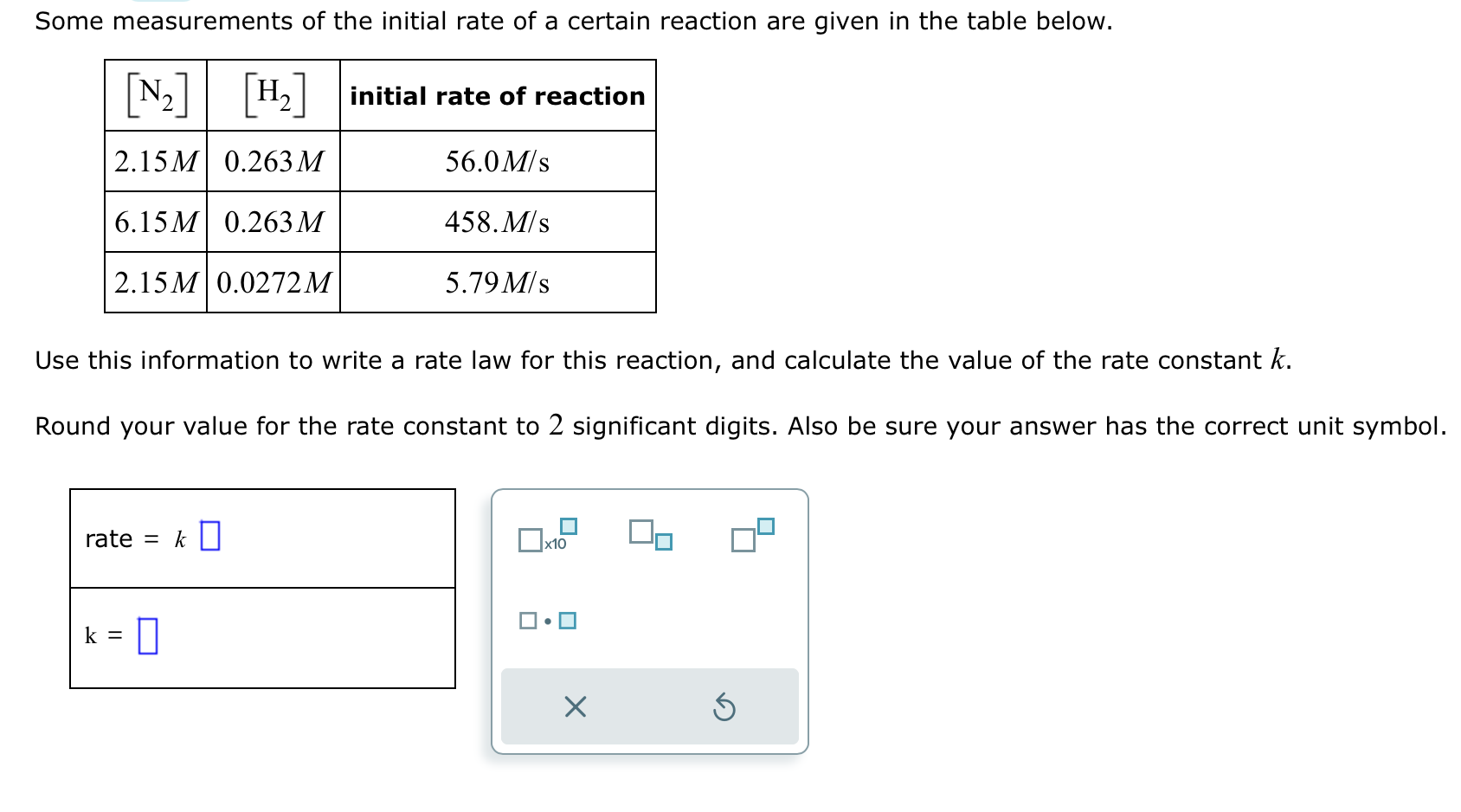 Solved Use this information to write a rate law for this | Chegg.com