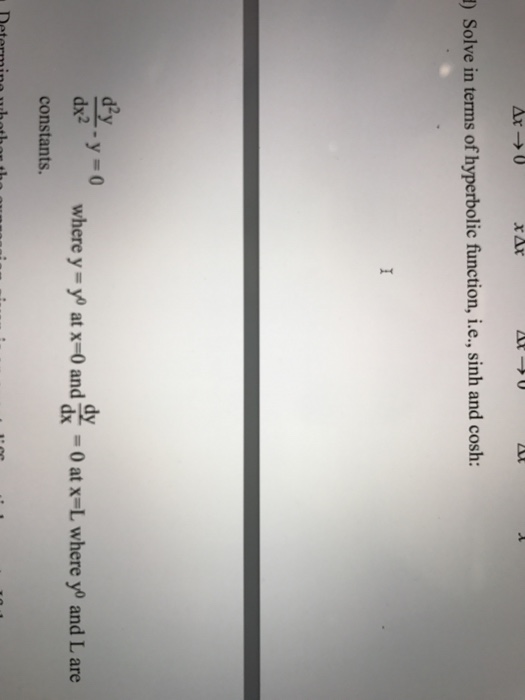 Solved Solve in terms of hyperbolic function, i.e., sin h | Chegg.com