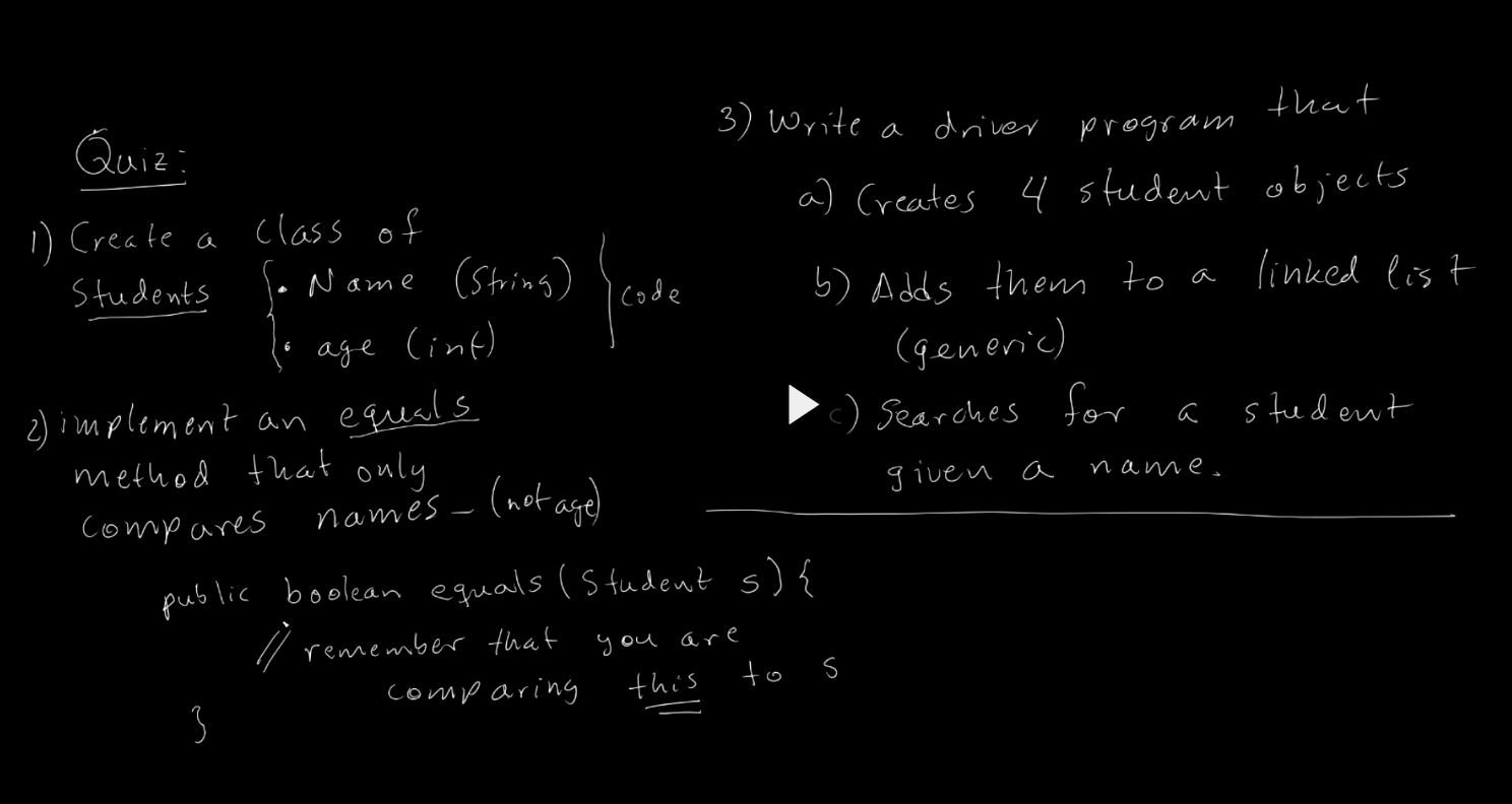 Solved 3) Write a a Quiz: driver that program 1) Create a | Chegg.com