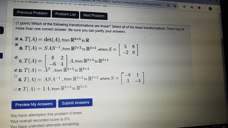 Solved HW22 Fali19: Problem 1 Previous Problem Problem List | Chegg.com