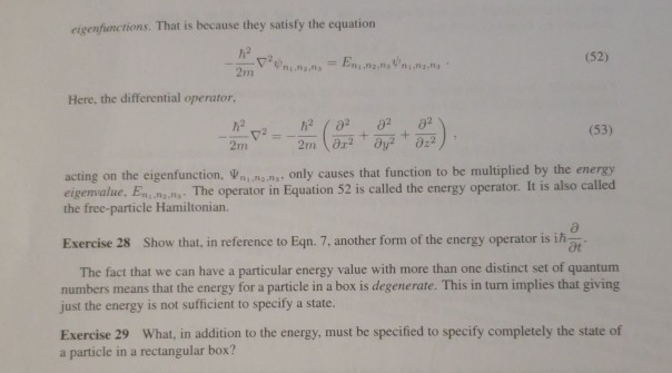 Solved Energy Eigenfunctions and Eigenvalues If you have | Chegg.com