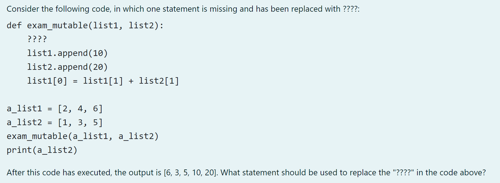 Solved Consider the following code, in which one statement | Chegg.com