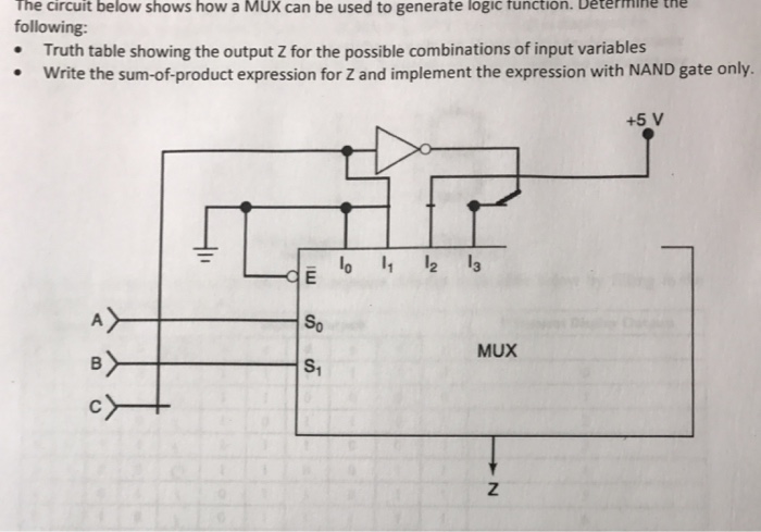 Solved The circuit below shows how a MUX can be used to | Chegg.com