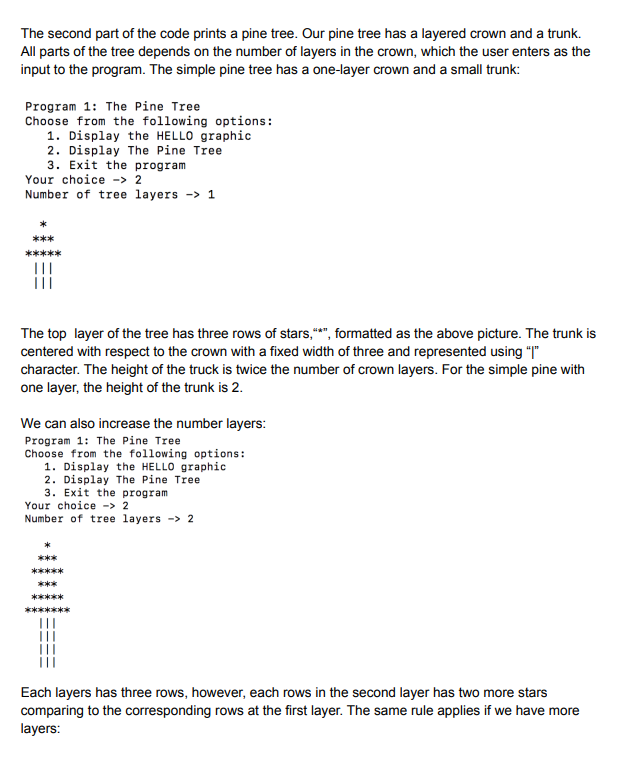 Solved Programming Assigment 1 The Pine Tree The Learning