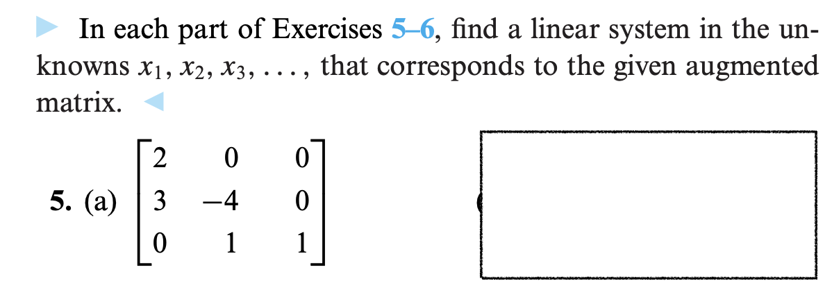 Solved In each part of Exercises 5-6, find a linear system | Chegg.com