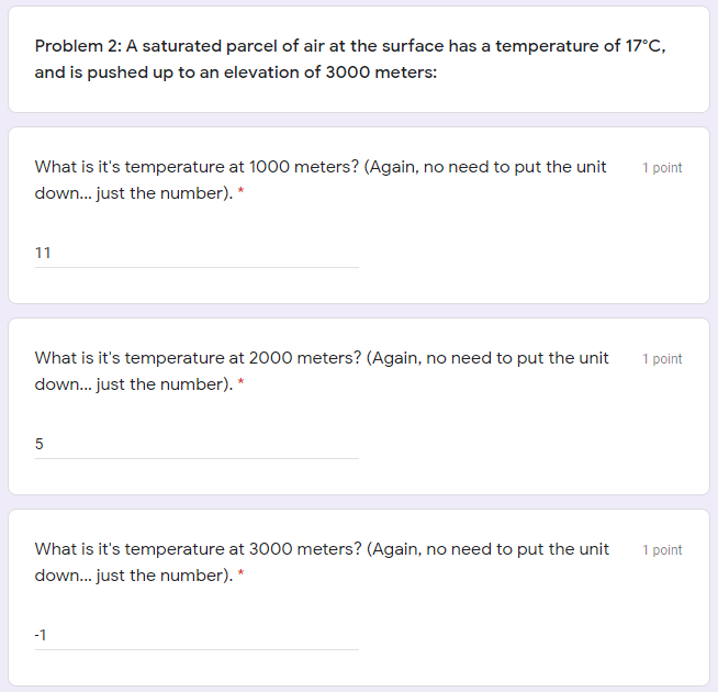 Solved Problem 2: A saturated parcel of air at the surface | Chegg.com