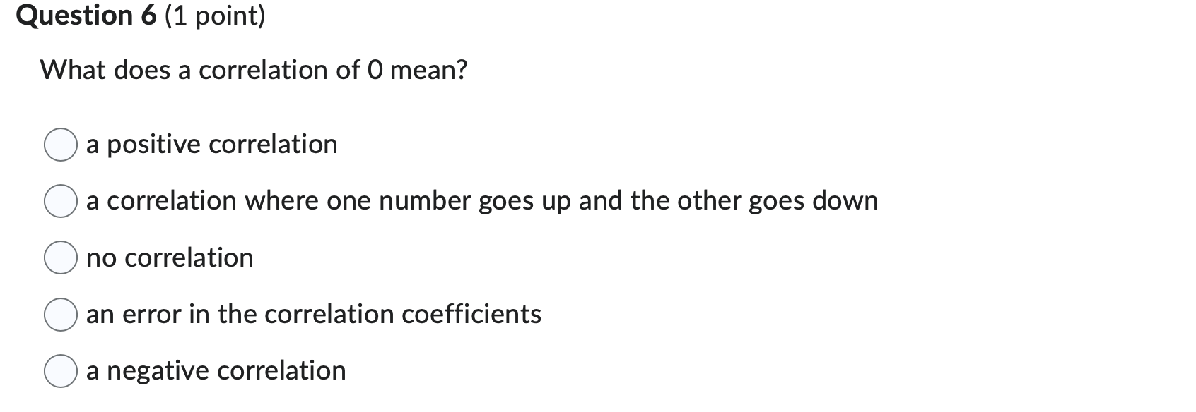 Solved What does a correlation of 0 mean? a positive | Chegg.com