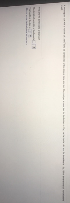 Solved A rectangular box with a volume of 720 ft^3 is to be | Chegg.com