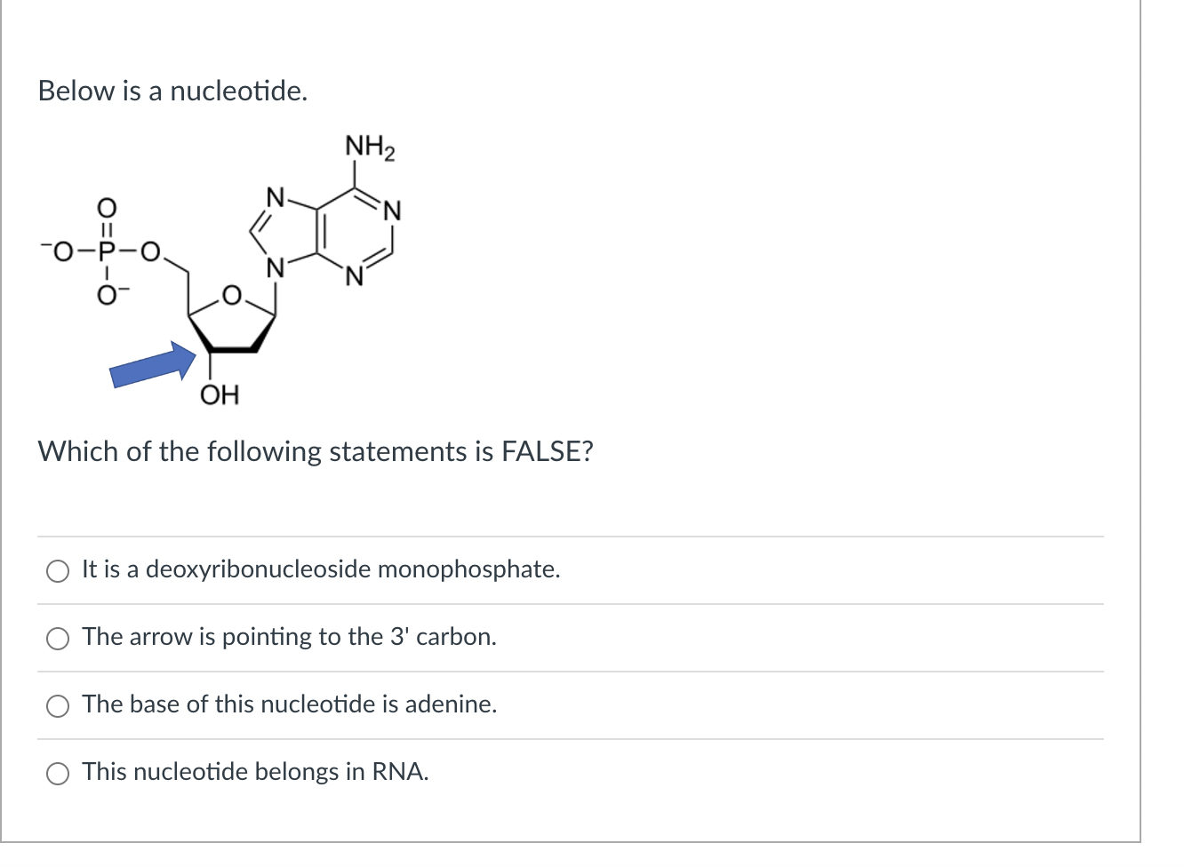Solved Below is a nucleotide. Which of the following | Chegg.com