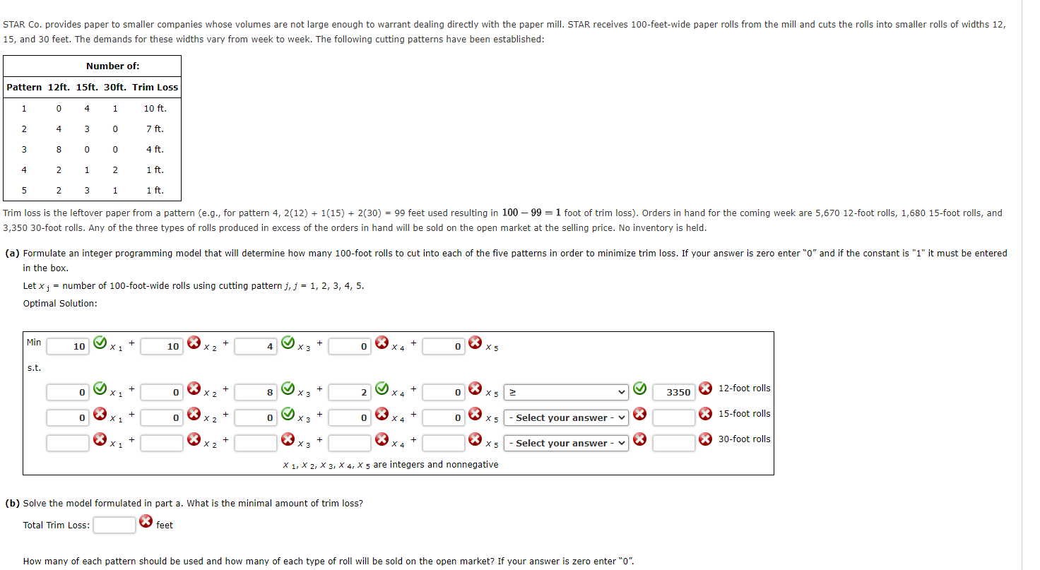 Solved 3,35030 -foot rolls. Any of the three types of rolls | Chegg.com