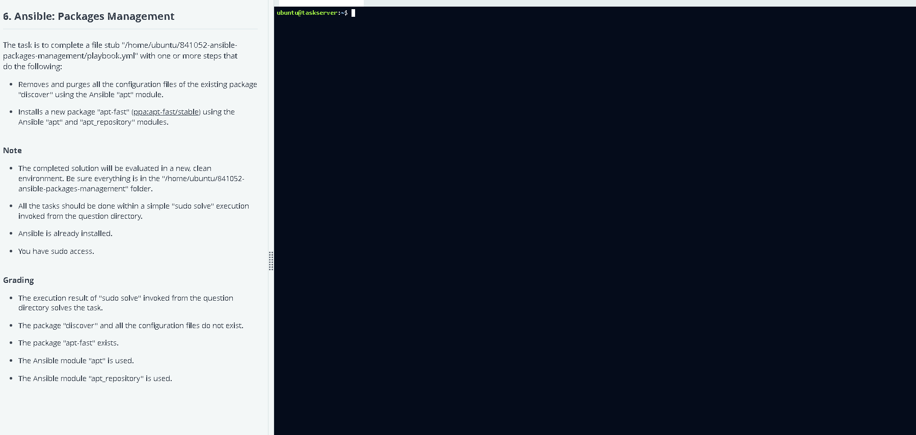 Solved 6. Ansible: Packages Management The task is to | Chegg.com