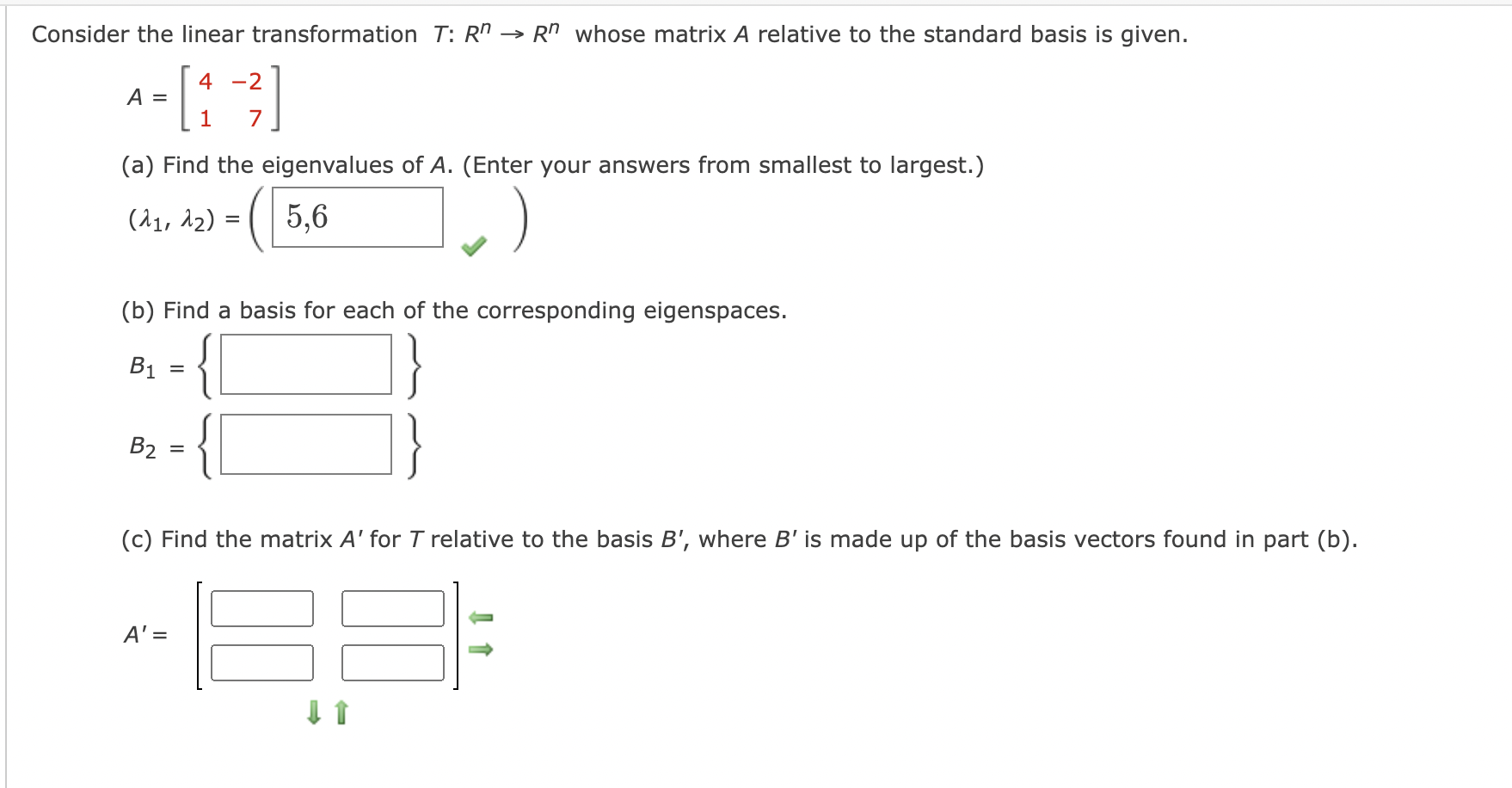 Solved nsider the linear transformation T:Rn→Rn whose matrix | Chegg.com