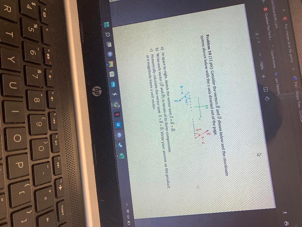 Problem 10(12pts). Consider the vectors B and D shown | Chegg.com Problem 10(12pts). Consider the vectors B and D shown | Chegg.com