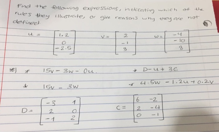 Solved Find the following expressions, incorporating which | Chegg.com