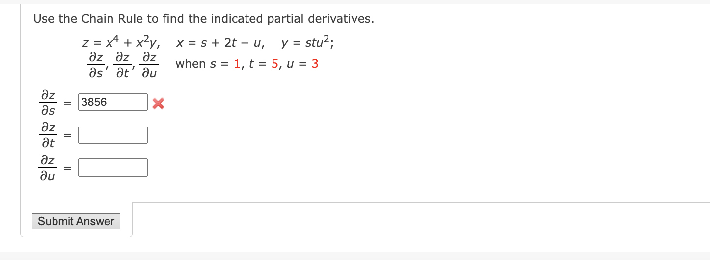 Solved Use the Chain Rule to find the indicated partial | Chegg.com