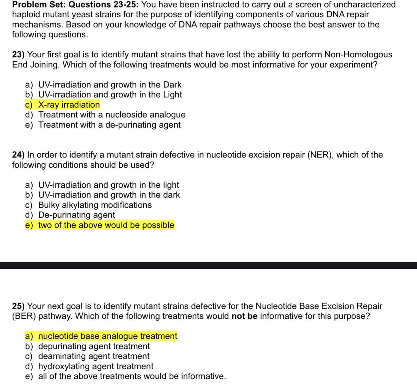 Solved Problem Set: Questions 23-25: You have been | Chegg.com