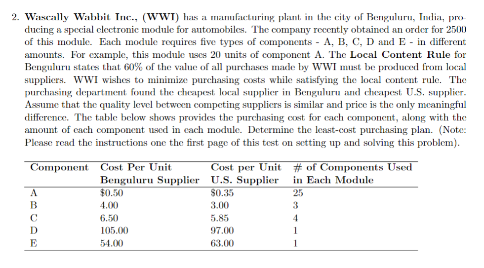 Solved Use Excel To Find The Objective Function Constraint