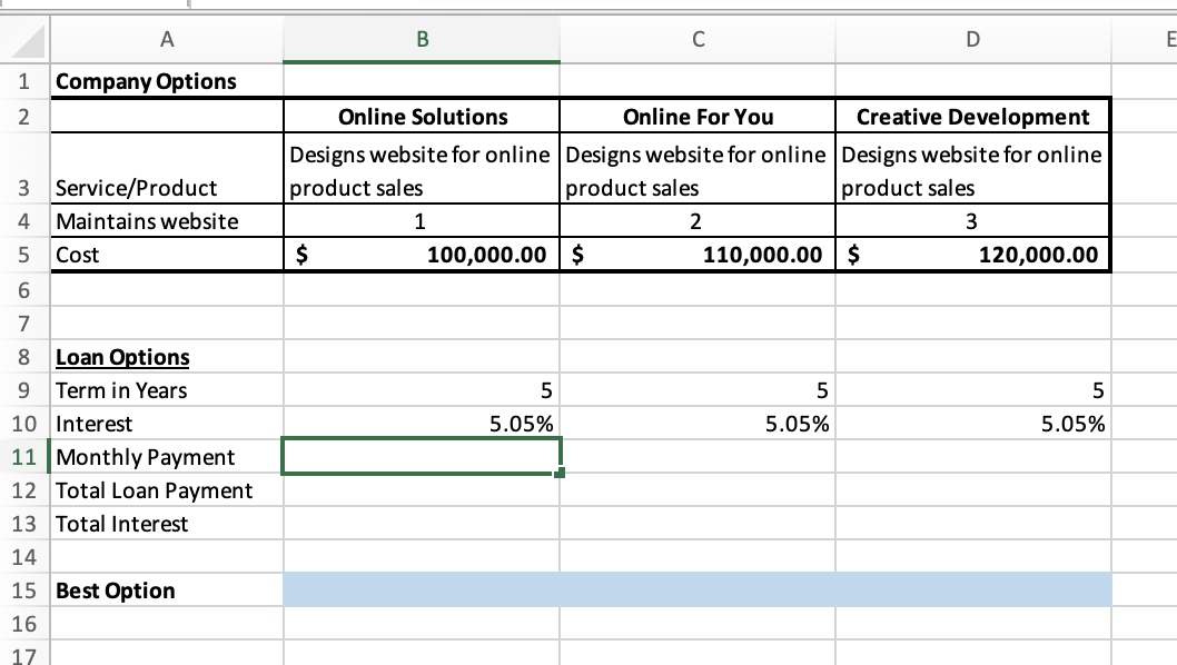 Solved 20 On the Online worksheet, in cell B11, calculate | Chegg.com
