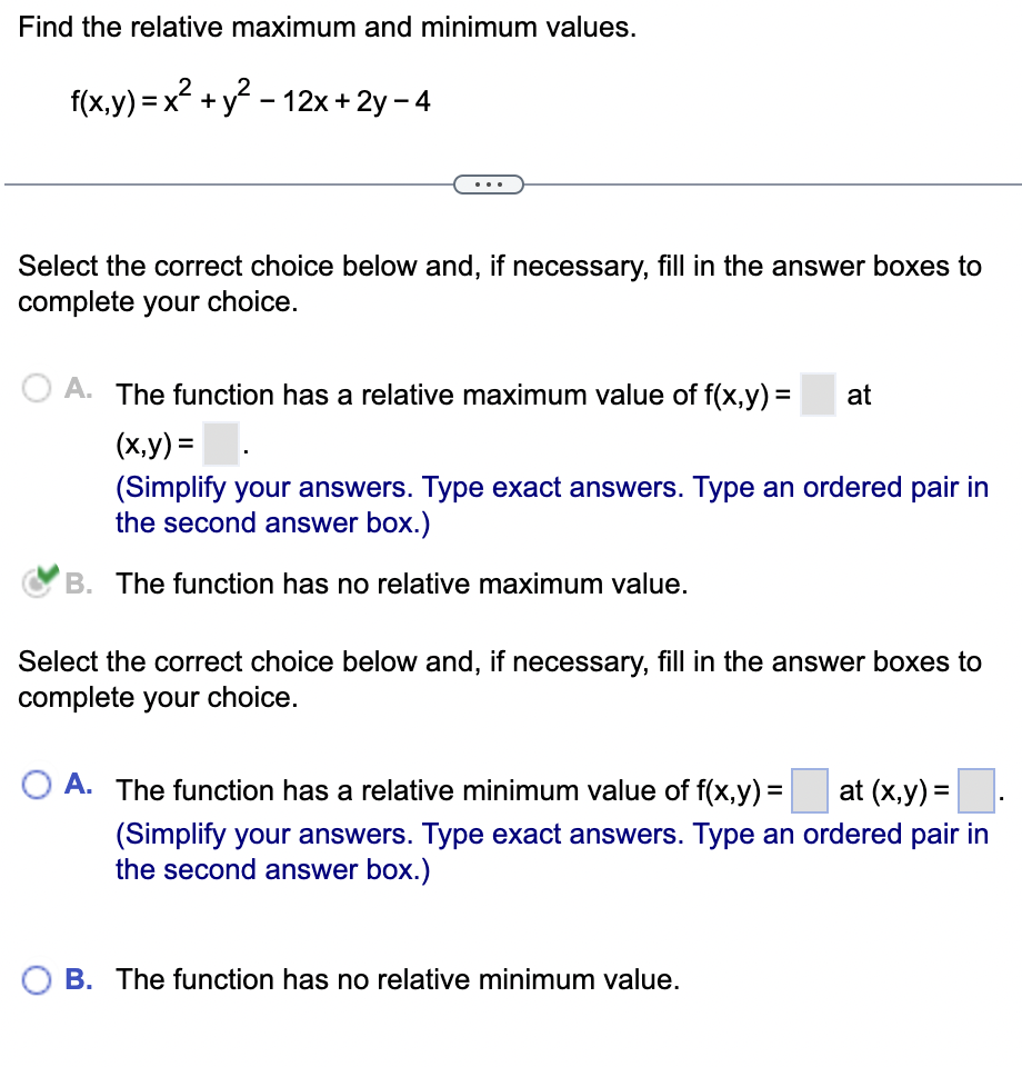 Find the relative maximum and minimum values. | Chegg.com