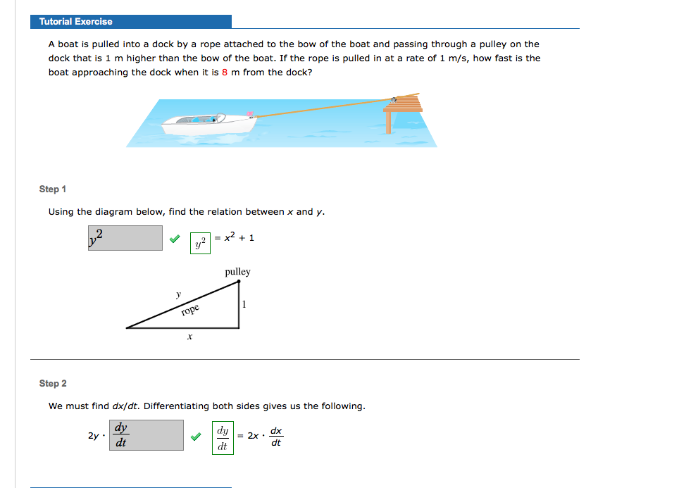 Solved Tutorial Exercise A boat is pulled into a dock by a | Chegg.com