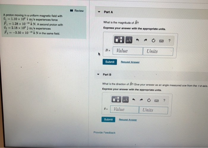 Solved Review Part A A proton moving in a uniform magnetic | Chegg.com