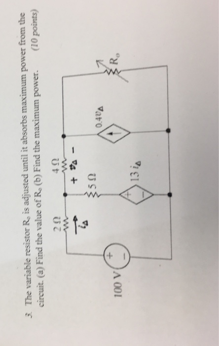 Solved 3 The variable resistor R, is adjusted until it | Chegg.com