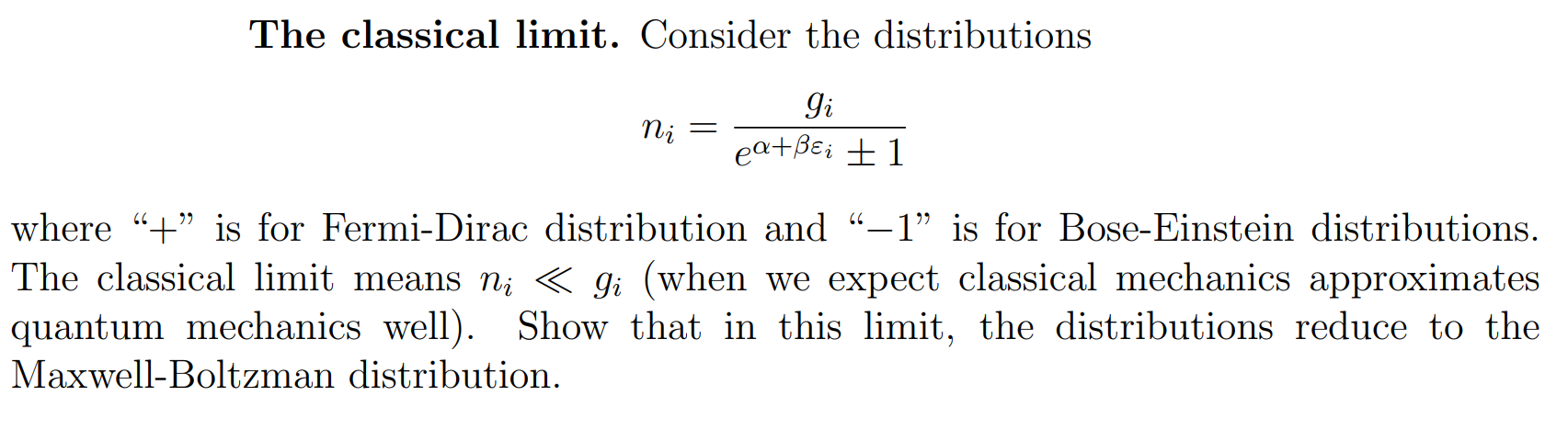Solved The classical limit. ﻿Consider the | Chegg.com
