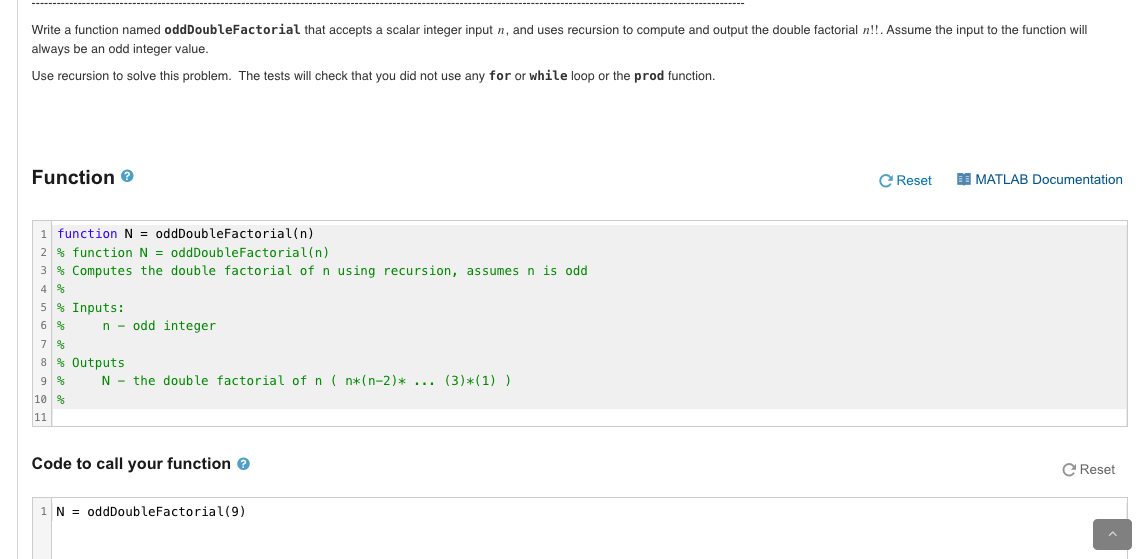 Solved Write a function named oddDoubleFactorial that | Chegg.com