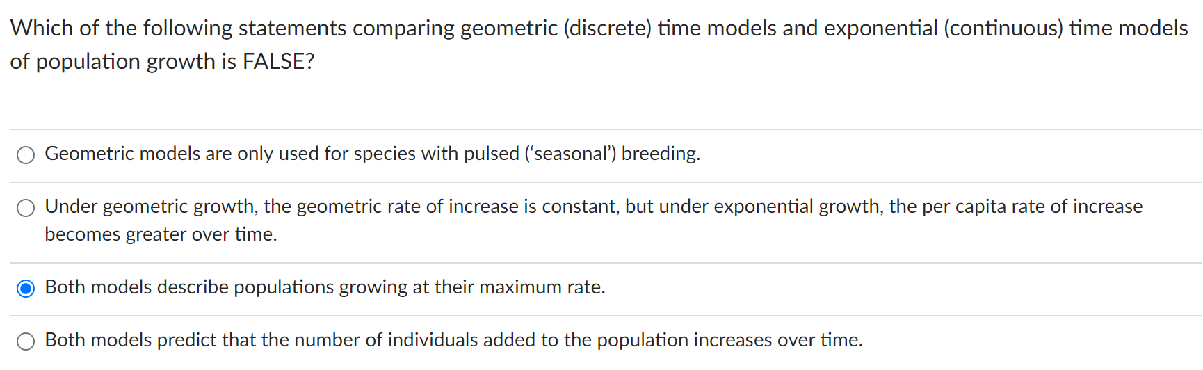 Solved Which of the following statements comparing geometric | Chegg.com