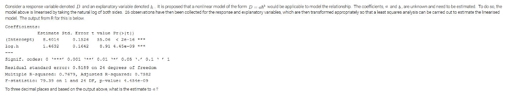 Solved consider a response variable denoted D and an la | Chegg.com