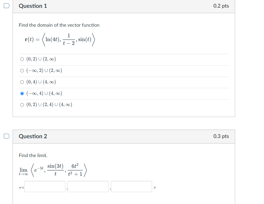 Solved Find the domain of the vector function | Chegg.com
