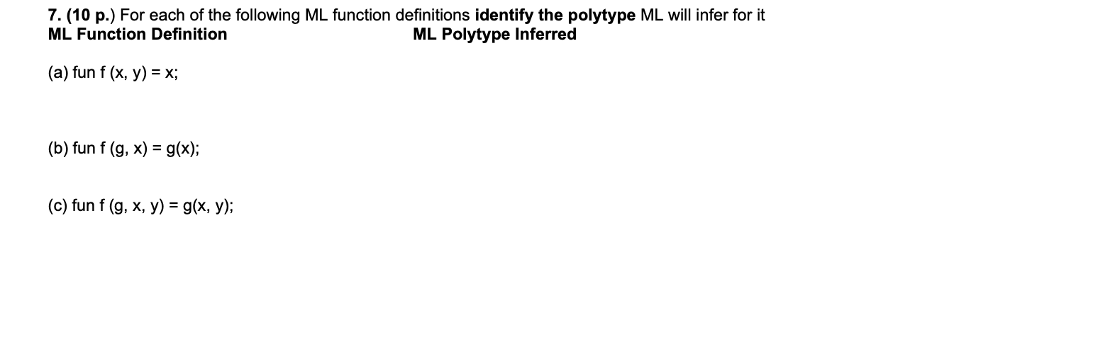 Solved 7 10 P For Each Of The Following Ml Function 4800
