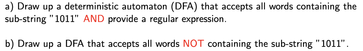 Solved a) ﻿Draw up a deterministic automaton (DFA) ﻿that | Chegg.com