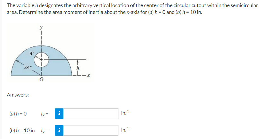 Solved The variable h designates the arbitrary vertical | Chegg.com