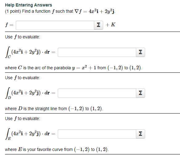 Solved Help Entering Answers (1 point) Find a function f | Chegg.com