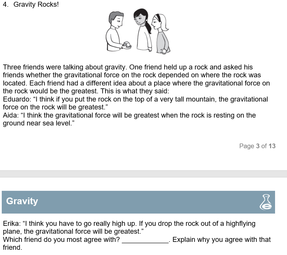 Solved 4. Gravity Rocks! Three friends were talking about | Chegg.com