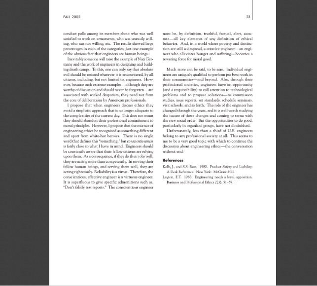 1. Samuel Florman identifies the essential virtue of | Chegg.com