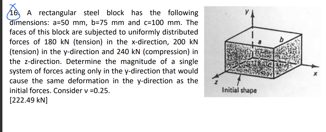 Solved 16. ﻿A rectangular steel block has the following | Chegg.com