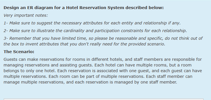 Solved Design an ER diagram for a Hotel Reservation System | Chegg.com